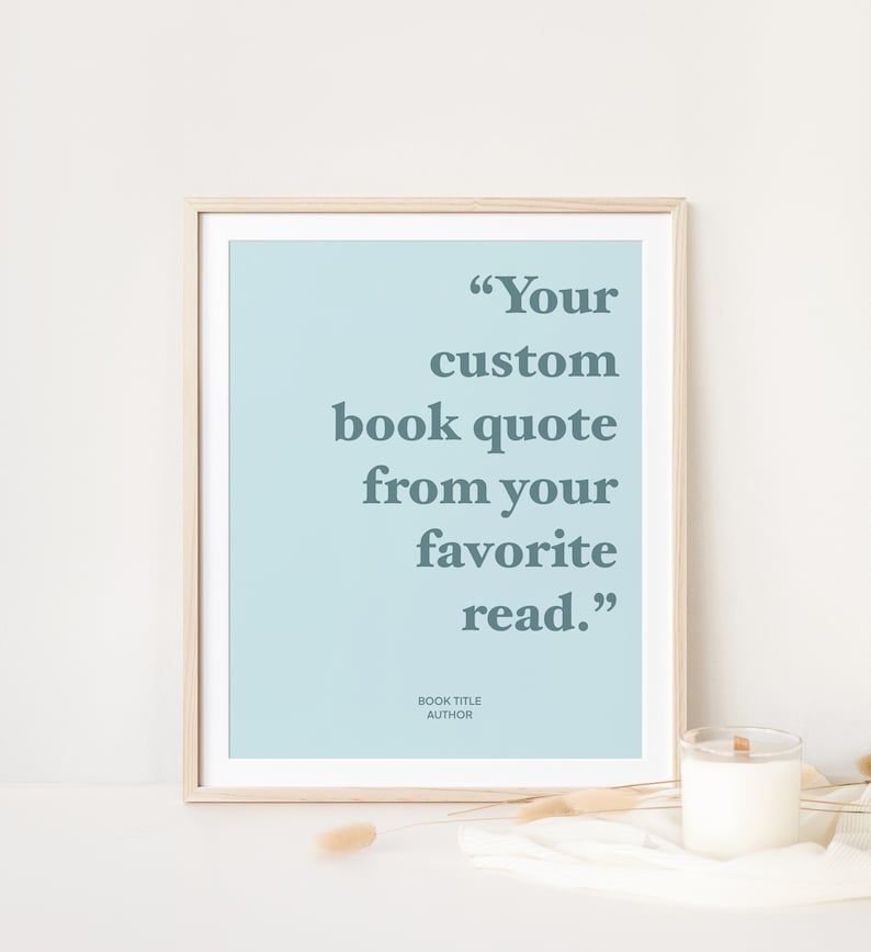 Custom Book Quote Poster, Printable Bookish Word Art, Gifts for Readers ...