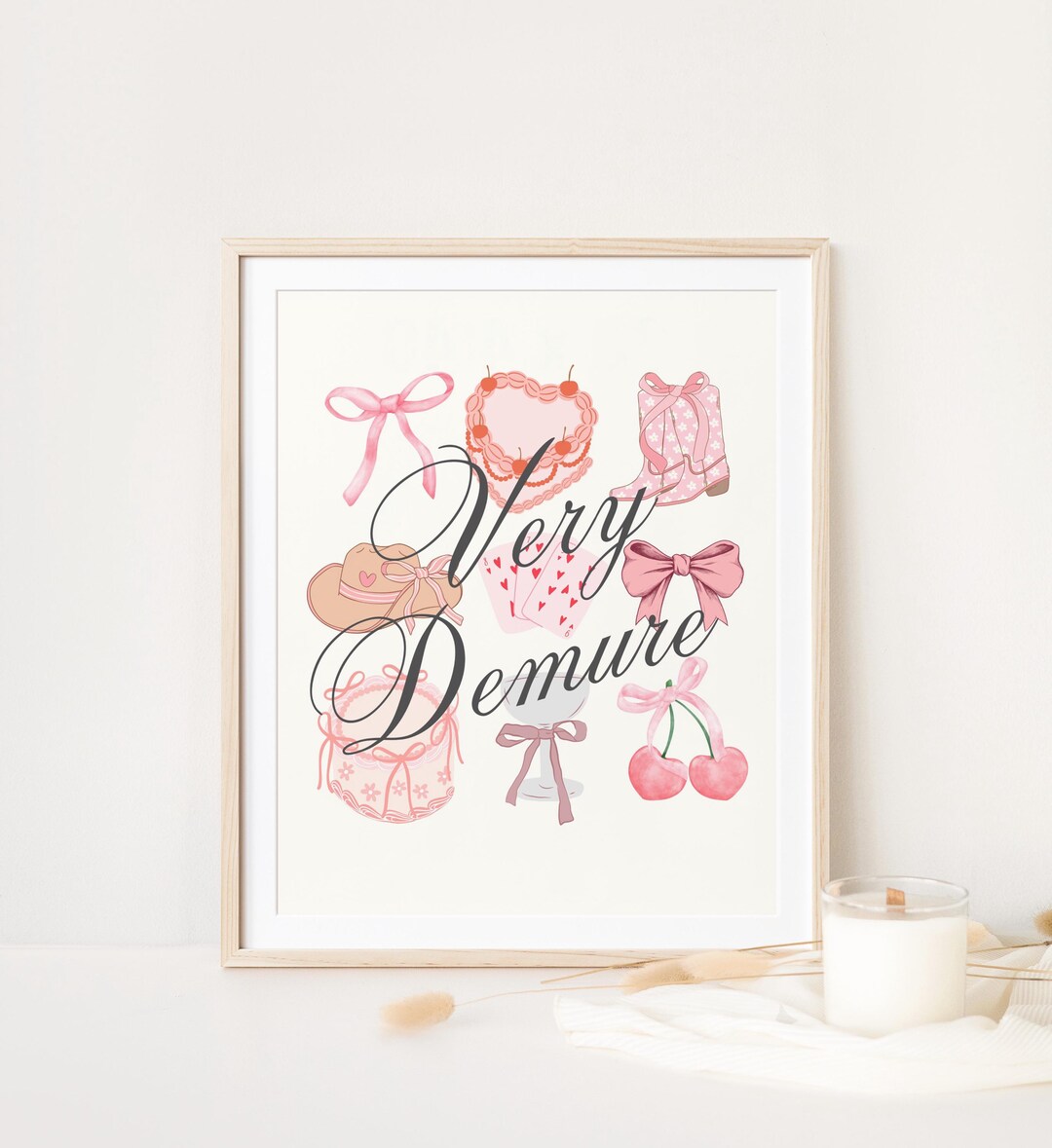 Very Demure Print Girls Girl Art Print Girly Apartment Decor Home DIY ...