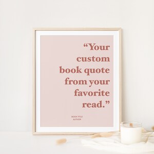 Custom Book Quote Poster, Printable Bookish Word Art, Gifts for Readers ...