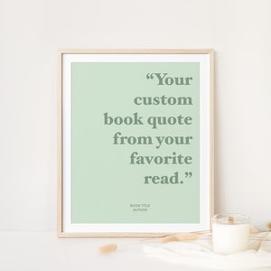 Custom Book Quote Poster, Printable Bookish Word Art, Gifts for Readers ...