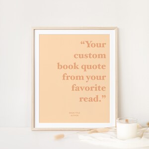 Custom Book Quote Poster, Printable Bookish Word Art, Gifts for Readers ...