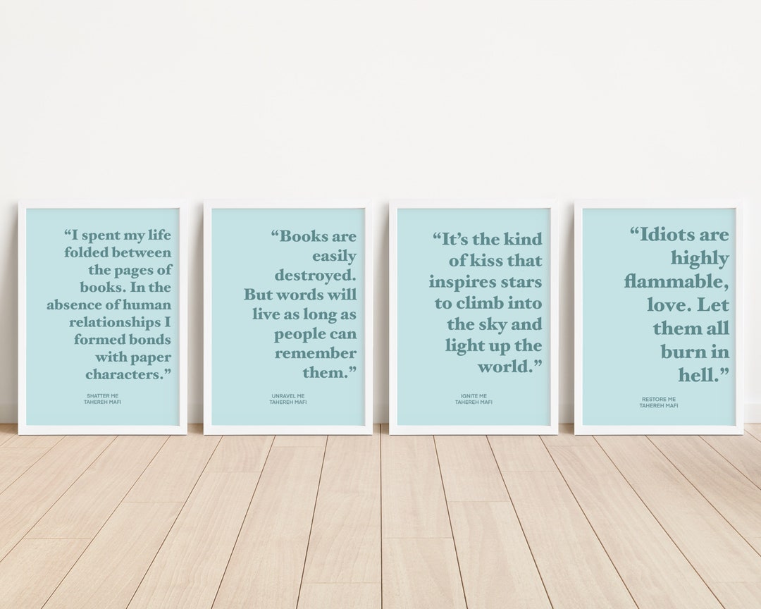 Shatter Me Series Merch, Printable Book Posters, Gifts for Book Lovers ...