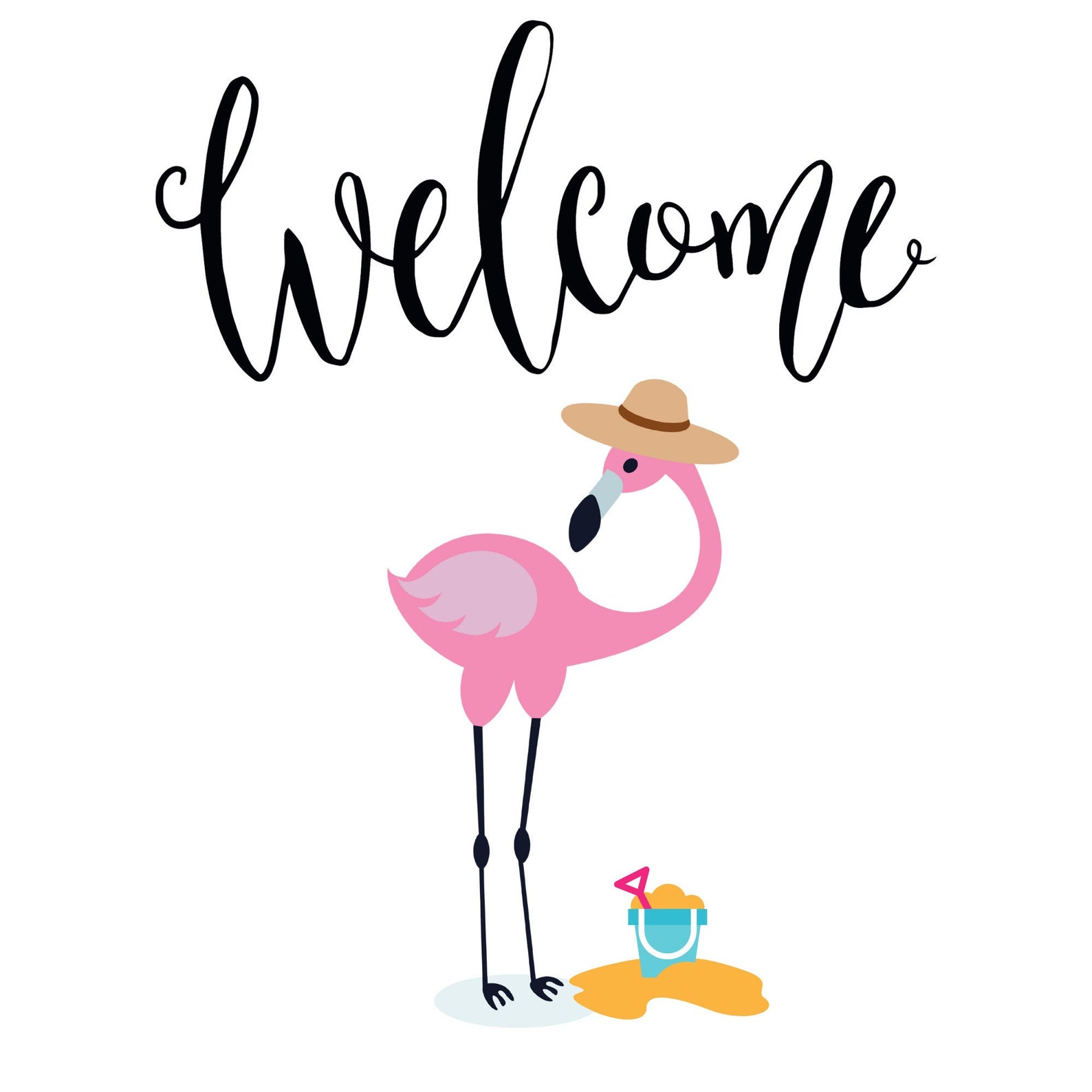 FLAMINGO SVG Welcome Sign Svg Welcome Svg Porch Sign Svg Airbnb Signs ...