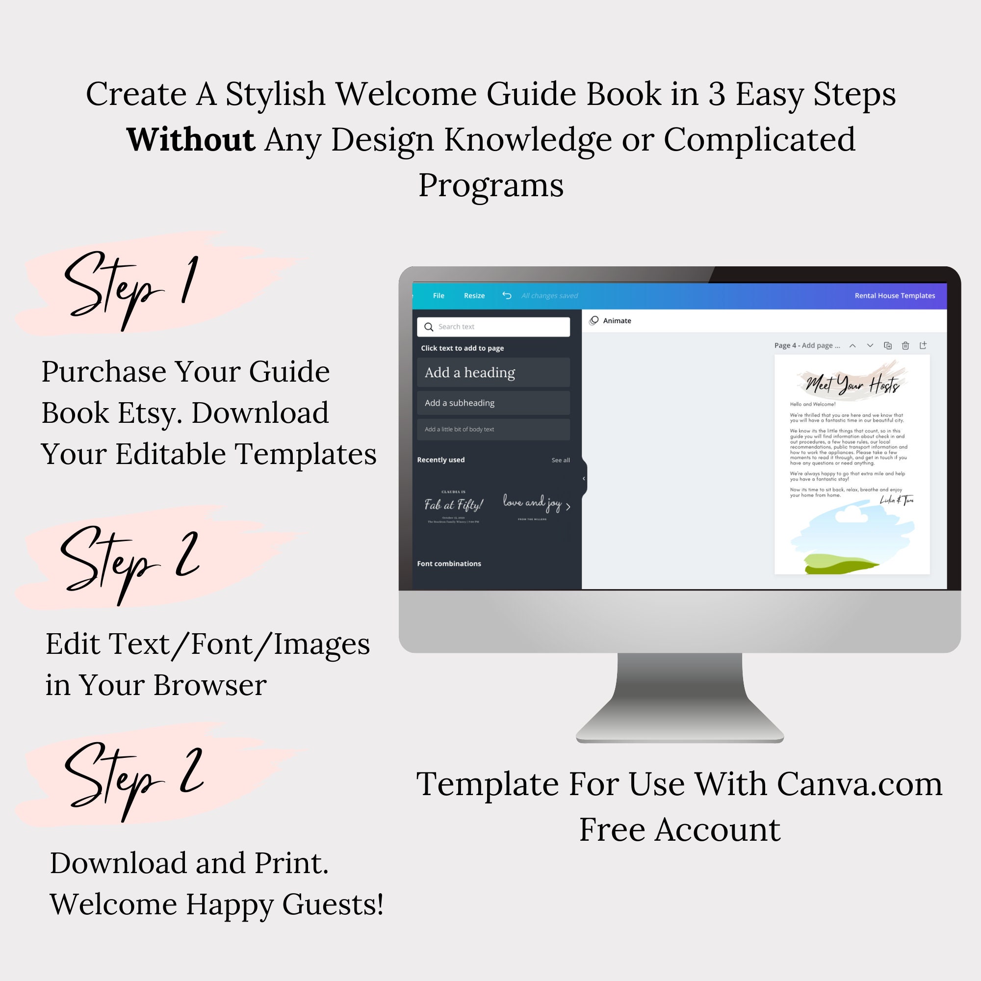 AIRBNB WELCOME BOOK Vrbo Template Photo Guest Book Feedback - Etsy