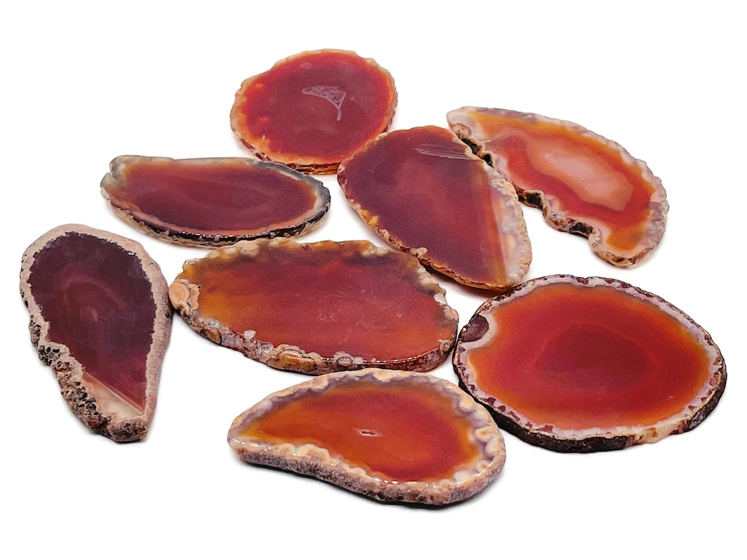 Red Agate Slice - Red Agate Geode Crystal - Natural Agate Slice ...
