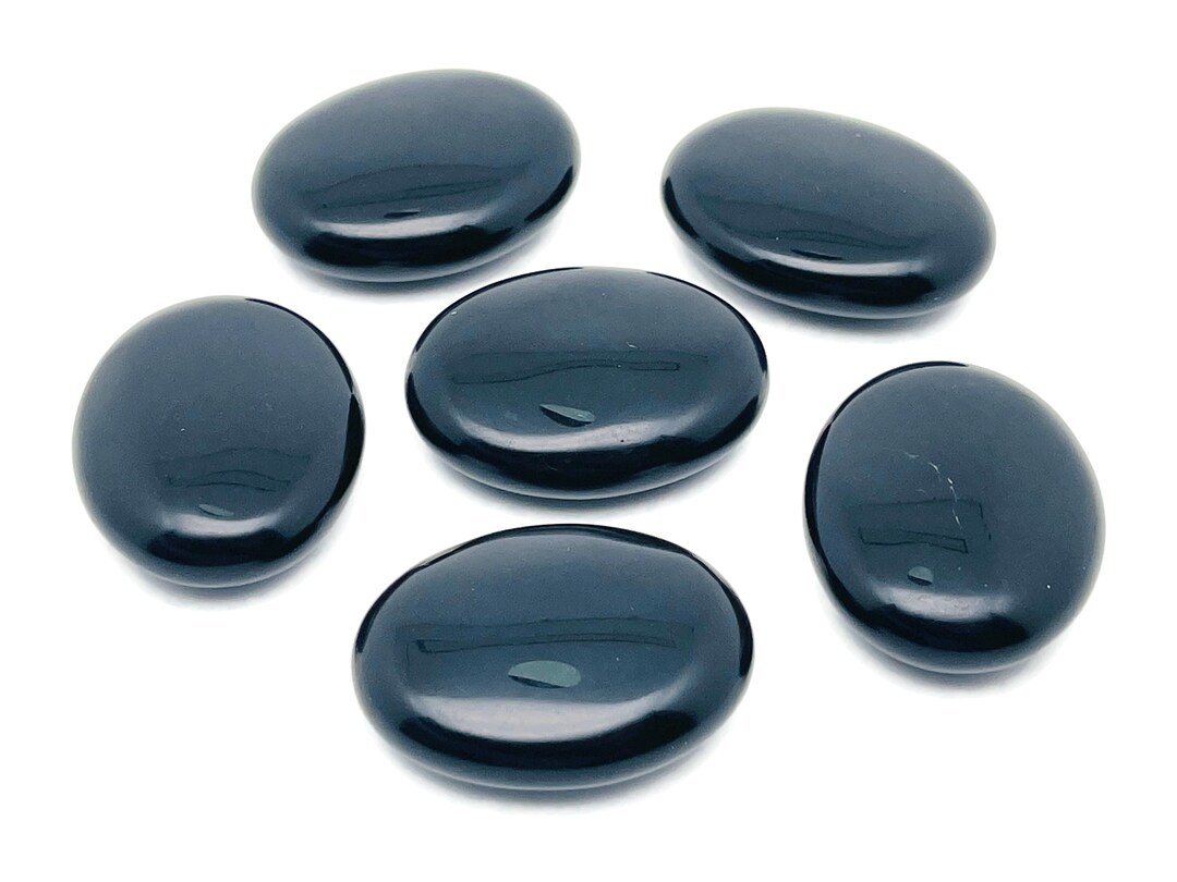 Obsidian Palm Stone – Oval Obsidian Stone –natural Gemstone – Worry ...