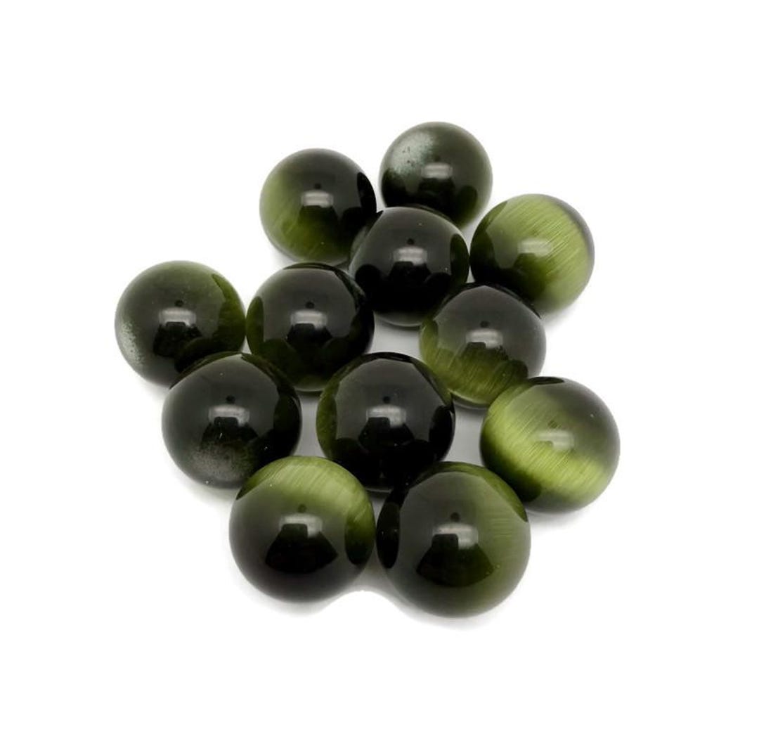 Dark Green Cats Eye Sphere Gemstone – Crystal Sphere - Healing Stone ...