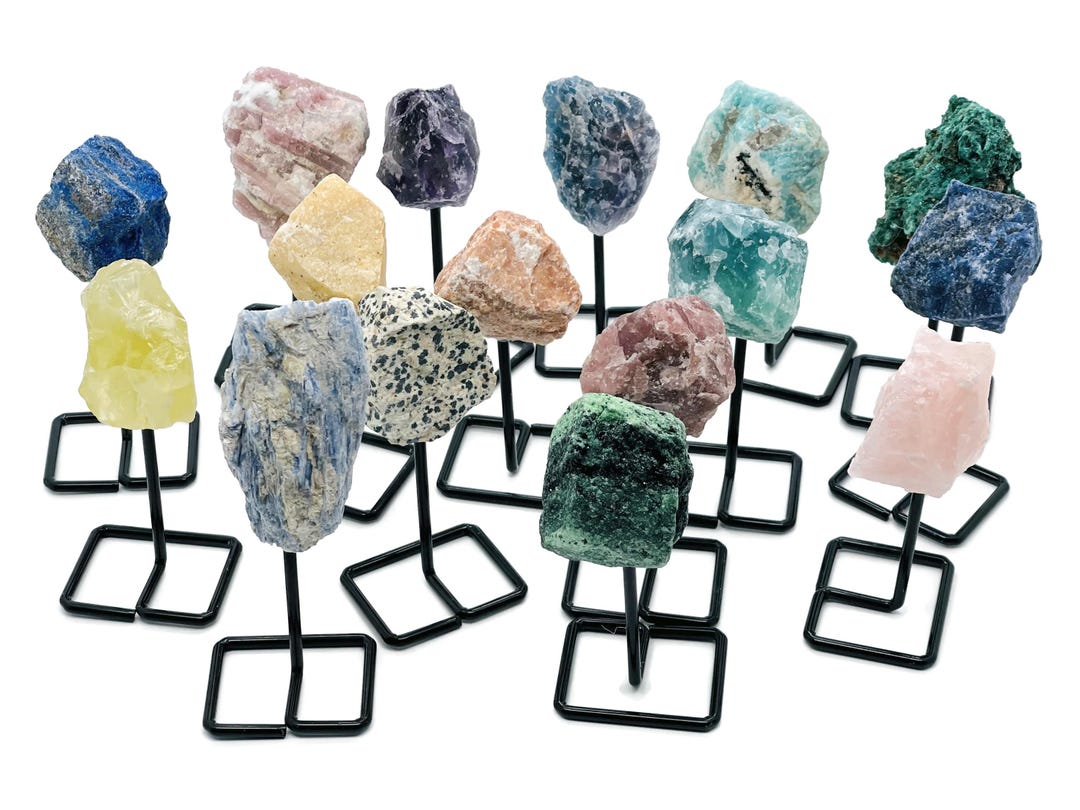 Crystal Metal Stands - Gemstone Decor - Desk Stone - Root Chakra ...
