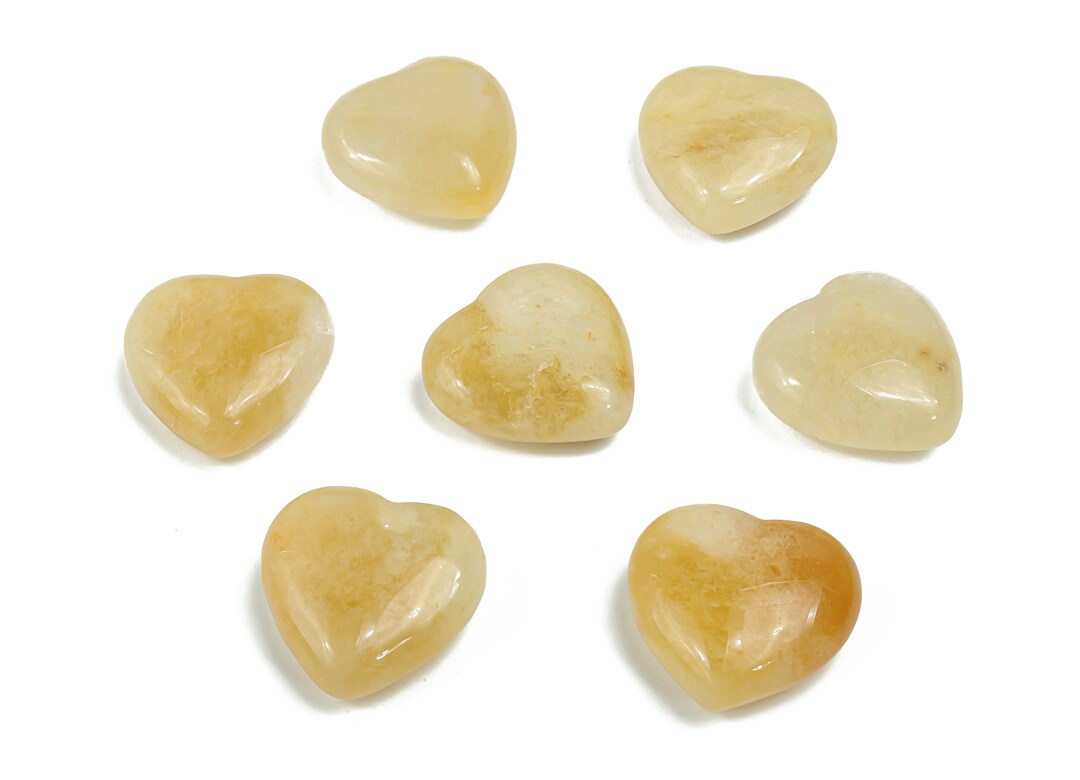 Yellow Jade Heart Gemstone – Heart Crystal - Healing Stones – Carving ...