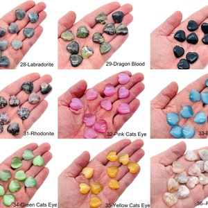 Heart Stone - Heart Flat Gemstones – Healing Stones – Heart Crystals ...