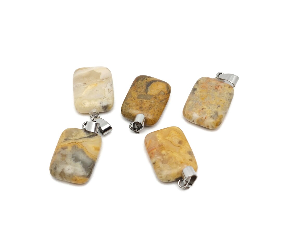 Crazy Lace Agate Crystal Rectangle Shape Pendants - Wholesale Gemstones ...