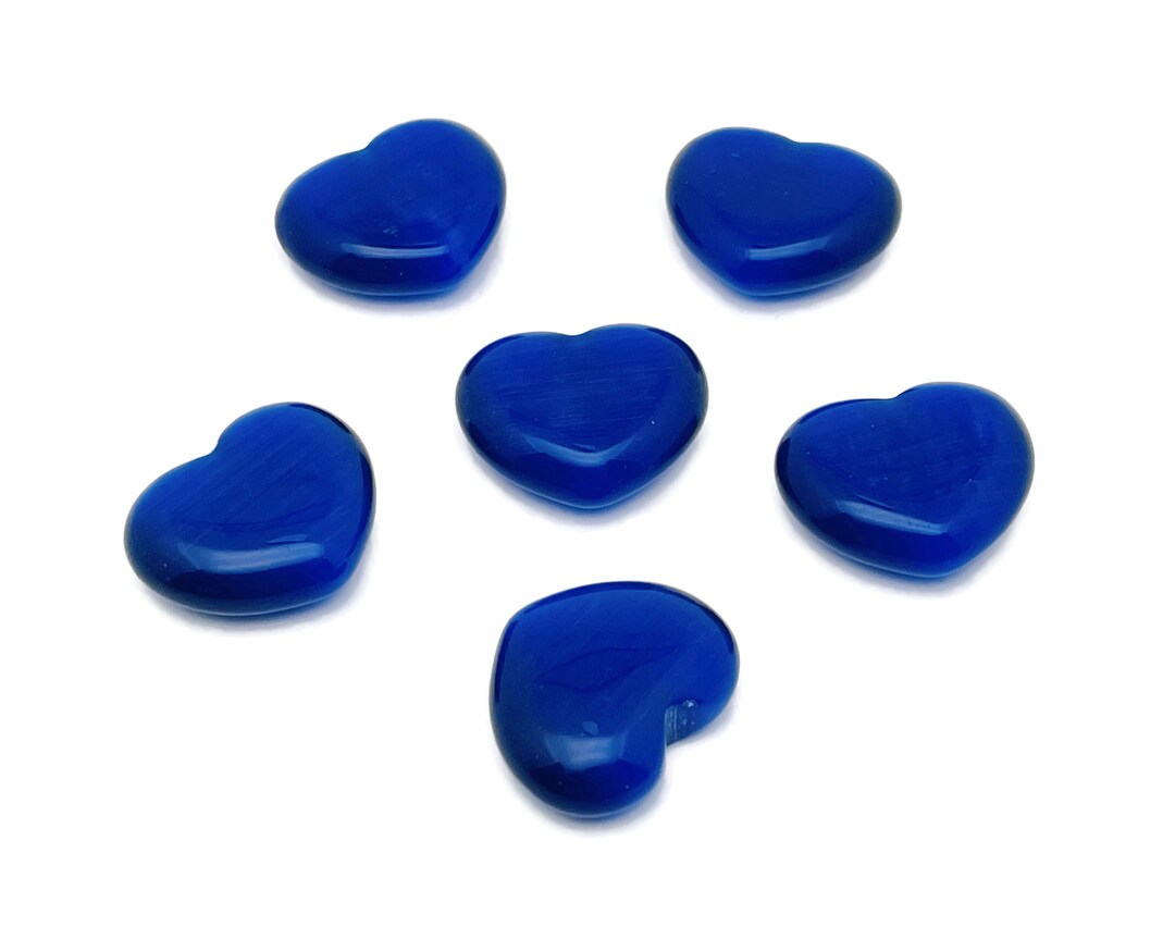 Dark Blue Cats Eye Heart Gemstone – Heart Crystal - Healing Stones ...