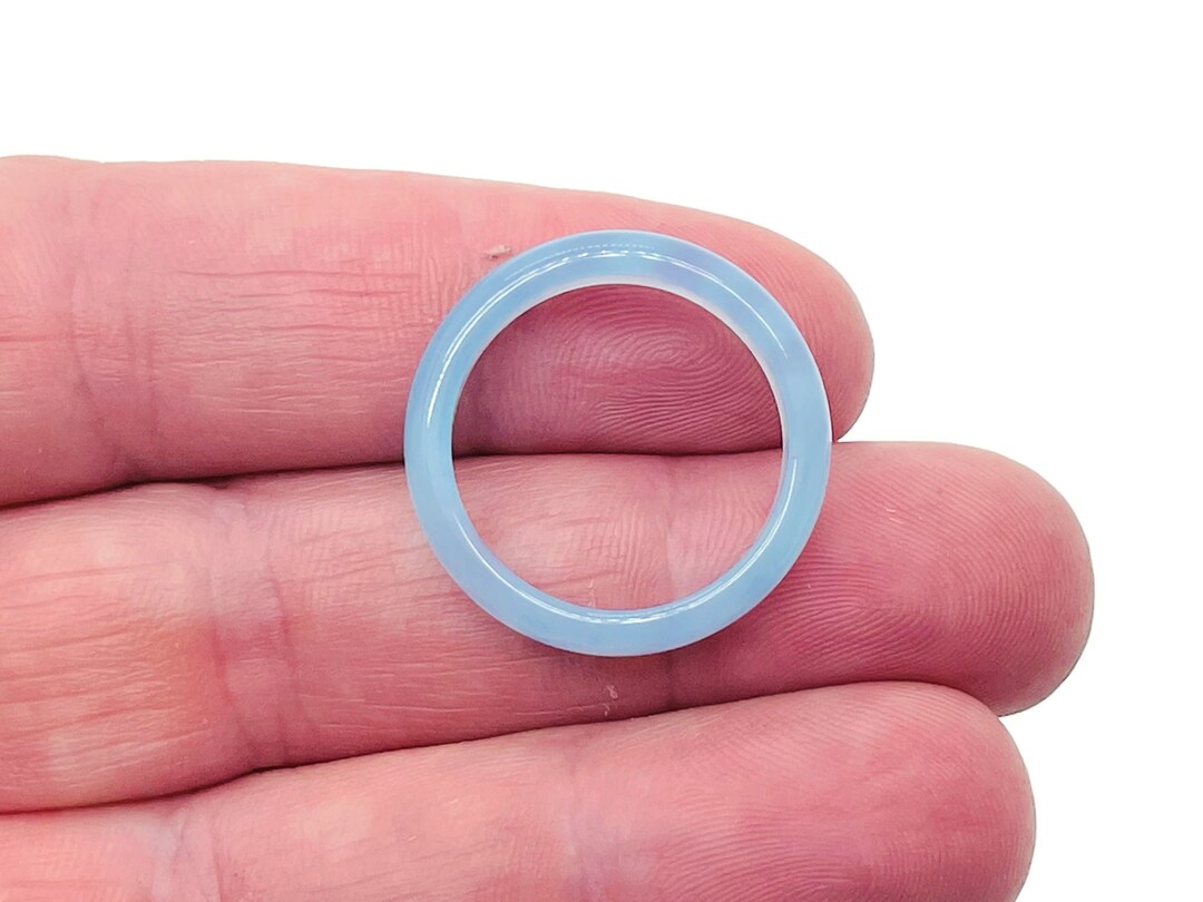 Blue Agate Ring Crystal Ring Natural Blue Agate Jewelry Making Supplies ...