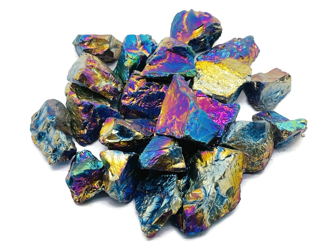 Rainbow Aura Quartz – Titanium Aura Quartz – Raw Crystal – Chunk Stones ...