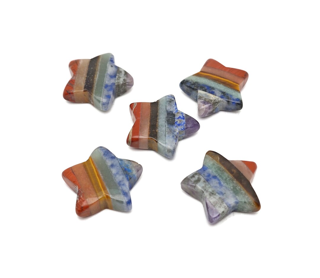Seven Chakra Star Shape Stone– 7 Chakra Star Crystal Stone – Crystals ...