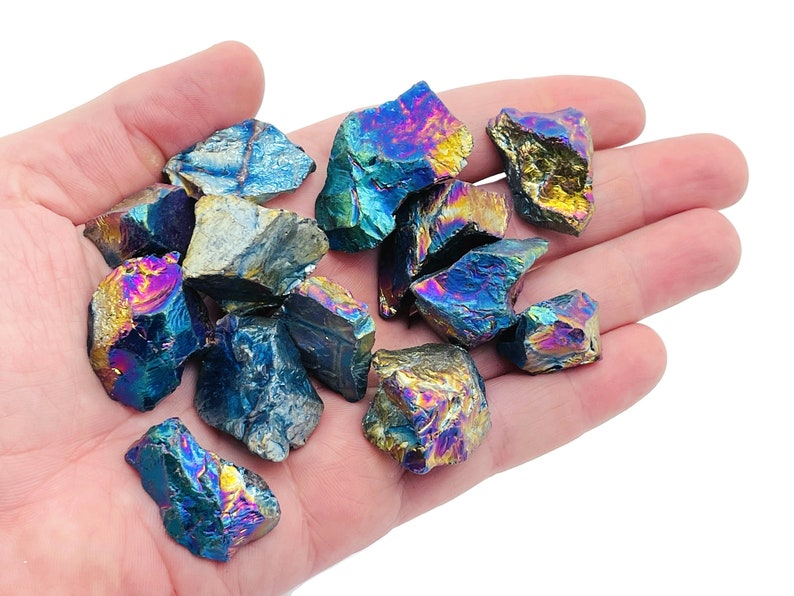 Rainbow Aura Quartz – Titanium Aura Quartz – Raw Crystal – Chunk Stones ...