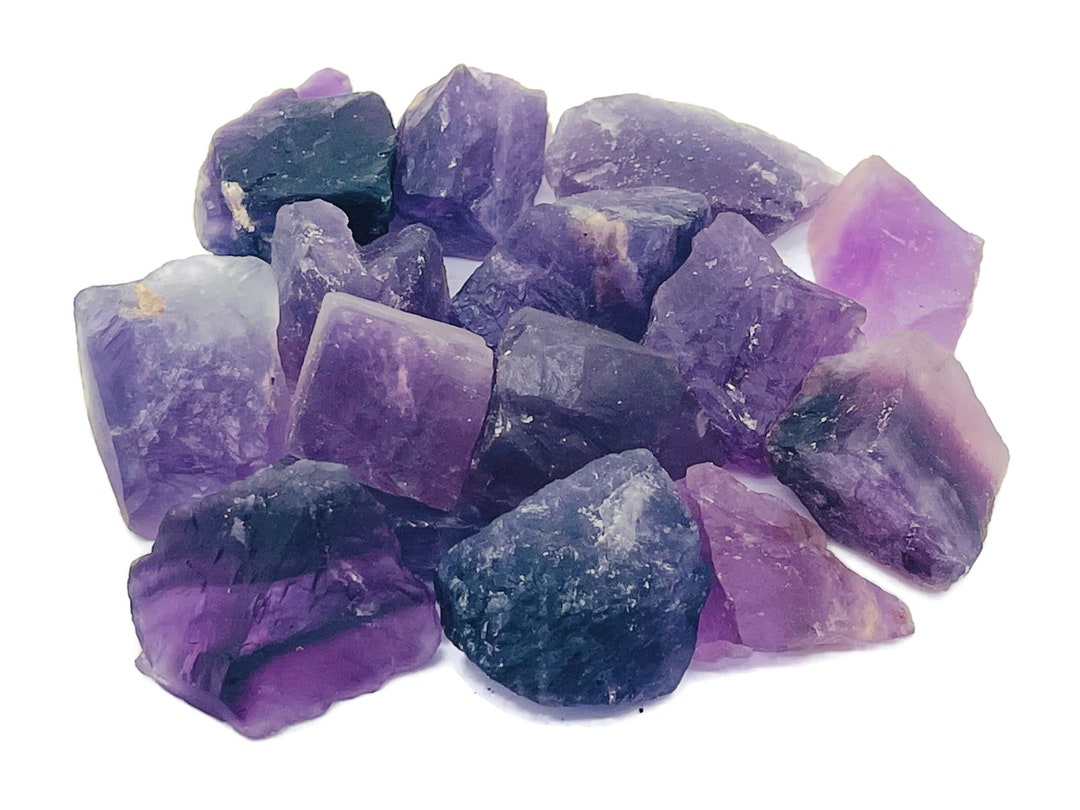Raw Purple Fluorite Stone – Rough Crystal Stone - Gemstone - Crystal ...