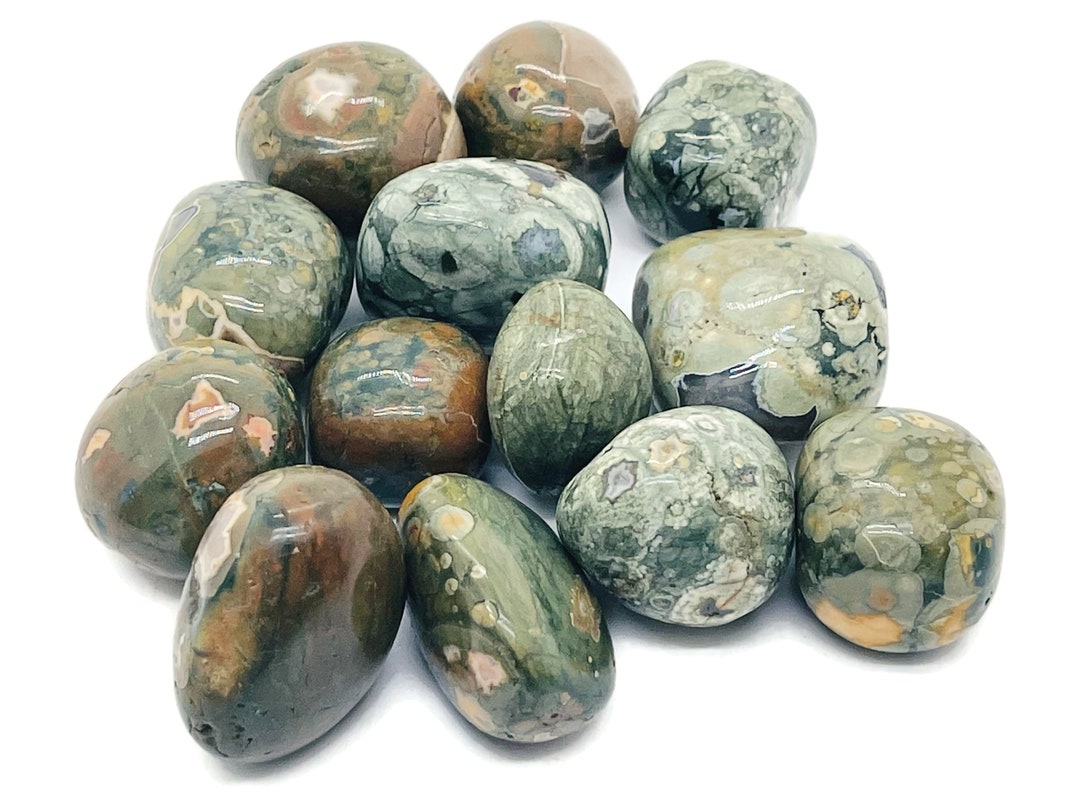 Green Rhyolite Tumbled Stone - Rainforest Crystal - Rhyolite Crystal ...