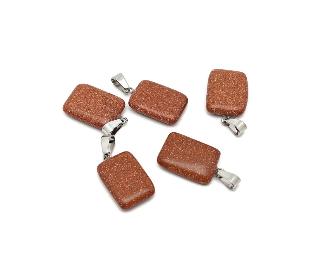 Goldstone Crystal Rectangle Shape Pendants - Wholesale Gemstones ...