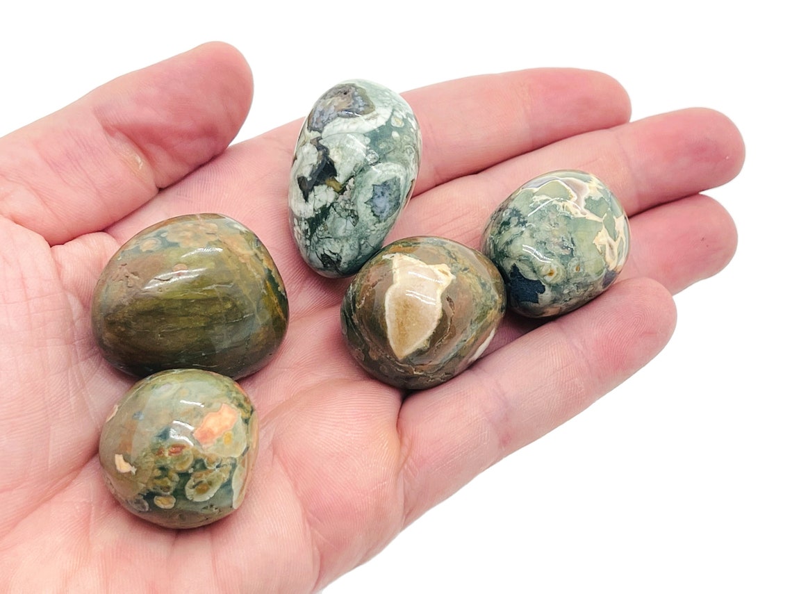 Green Rhyolite Tumbled Stone Rainforest Crystal Rhyolite - Etsy