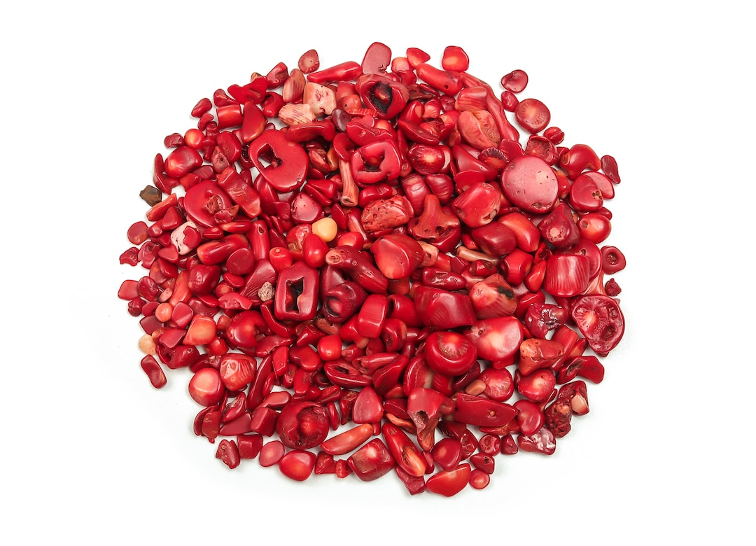 Red Coral Chips - Natural Red Coral Chips - Gemstone Chips - Undrilled ...