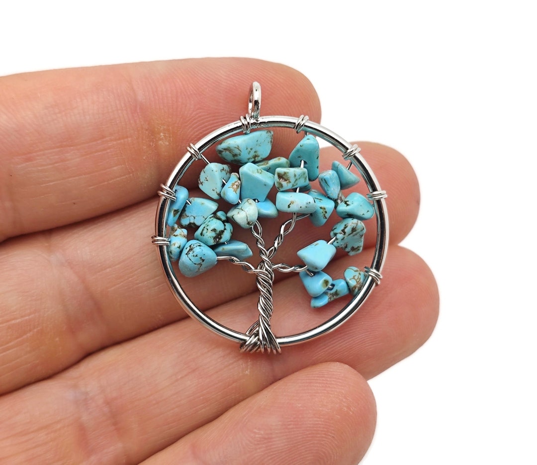 Turquoise Tree of Life Gemstone Pendants - Bulk Wholesale Crystals ...