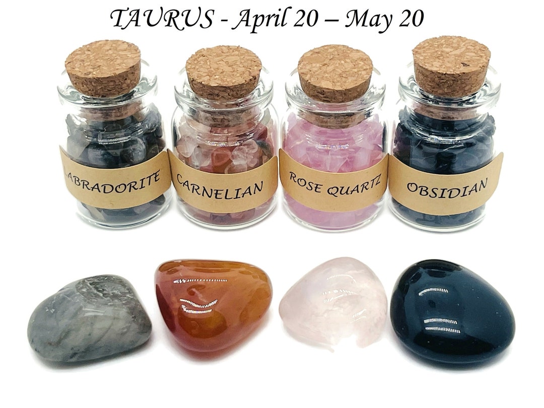 Taurus Zodiac Crystal - Taurus Birthstone - Choose Crystal Chips and ...