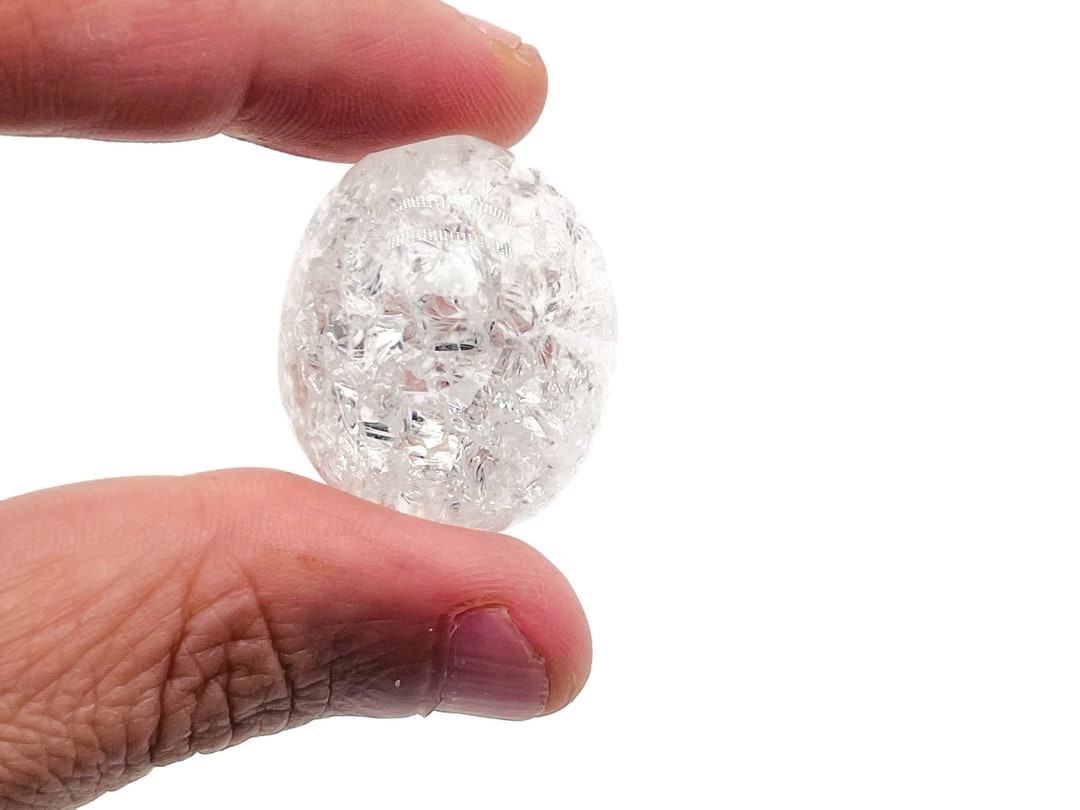 Cracked Clear Quartz Tumbled Stone – Clear Quartz Crystal – Polished ...