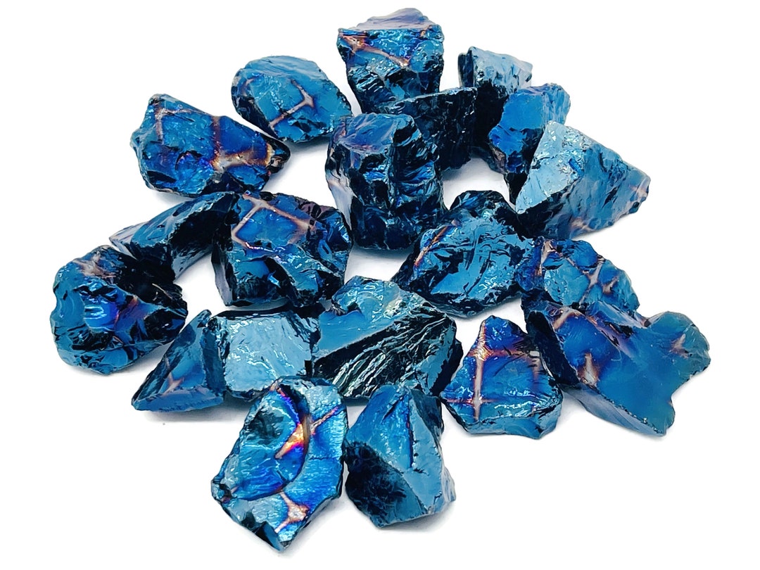 Titanium Blue Aura Quartz – Rough Titanium Blue Aura – Raw Crystal ...
