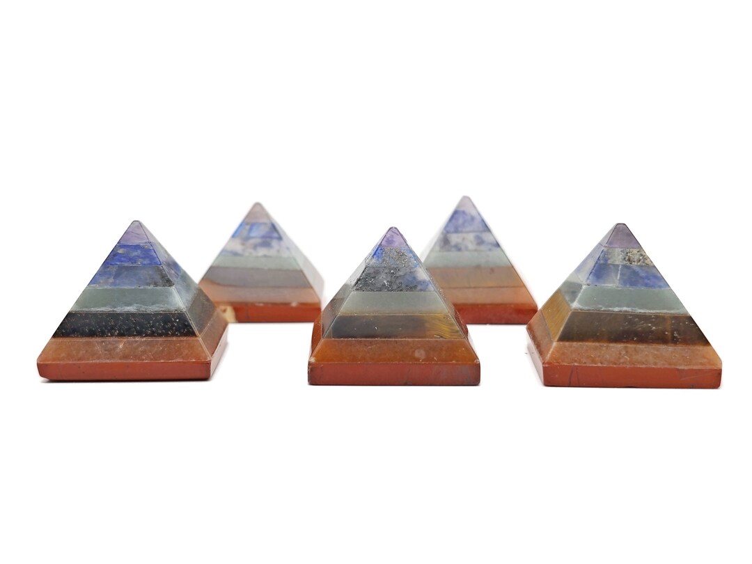 Seven Chakra Pyramid Shape Stone – 7 Chakra Pyramid Crystal – Crystals ...