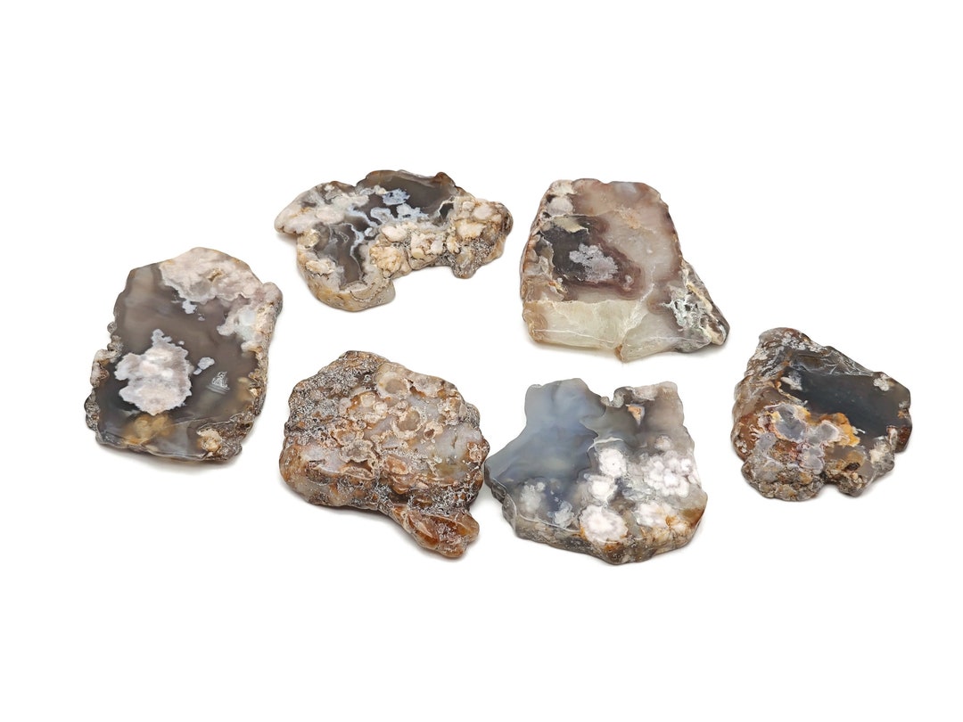 Flower Agate Slab Stone – Natural Cherry Blossom Gemstone – Healing ...