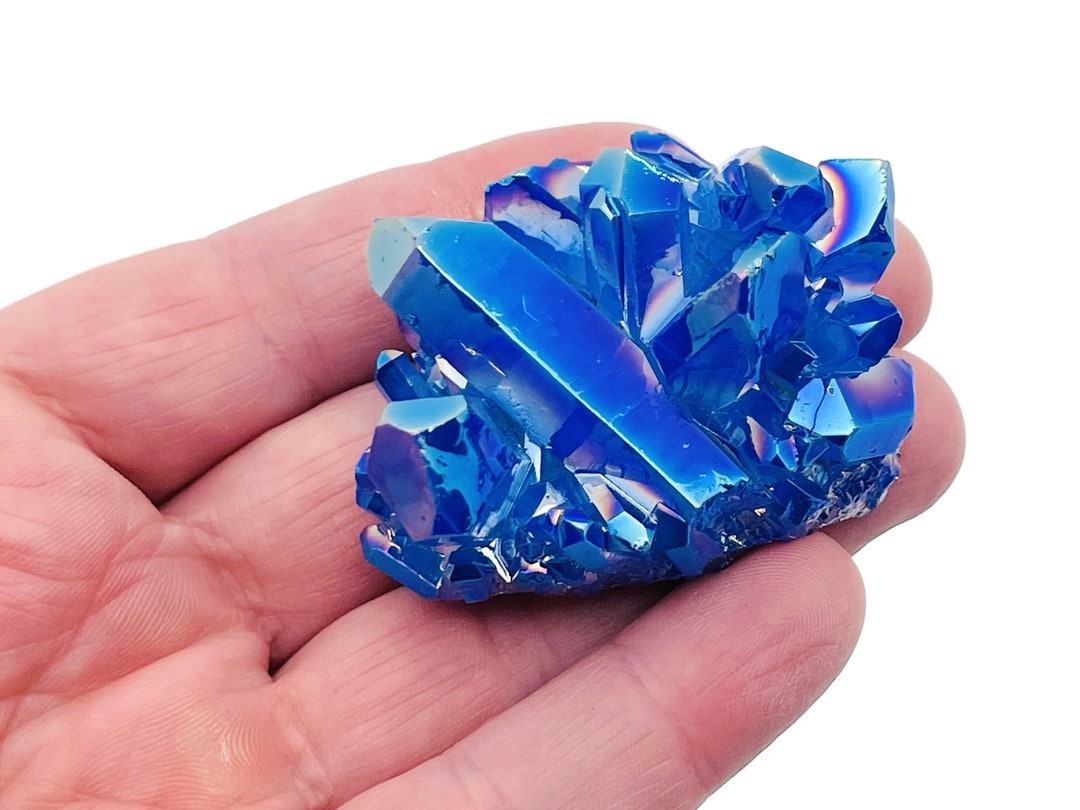 Blue Aura Quartz Cluster Crystal - Aura Cluster Quartz – Healing Stone ...