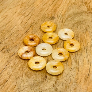 Yellow Jade Crystal Donut Pendants - Natural Gemstone Donut - Pi Stone ...