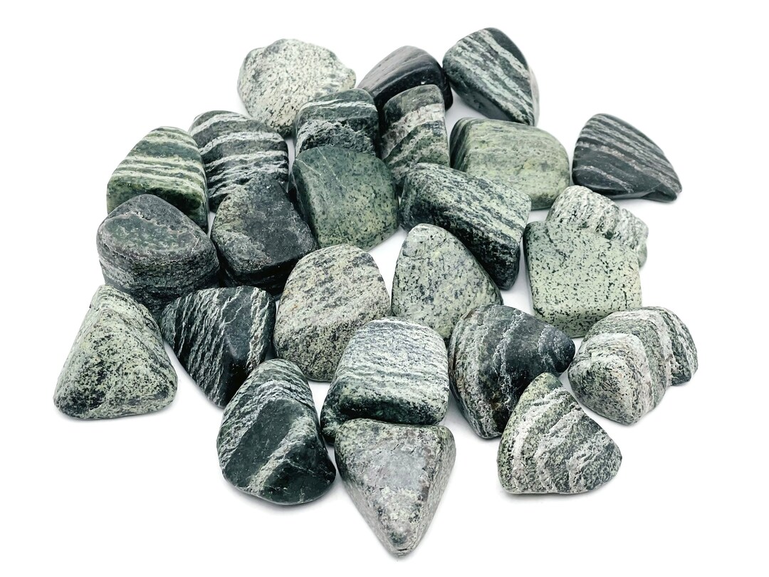 Green Zebra Calcite Tumbled Stone – Gemstone Zebra Calcite – Calcite ...