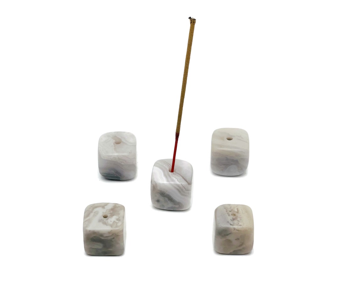 White Agate Crystal Incense Holder - Crystal Stone Incense Stick Holder ...
