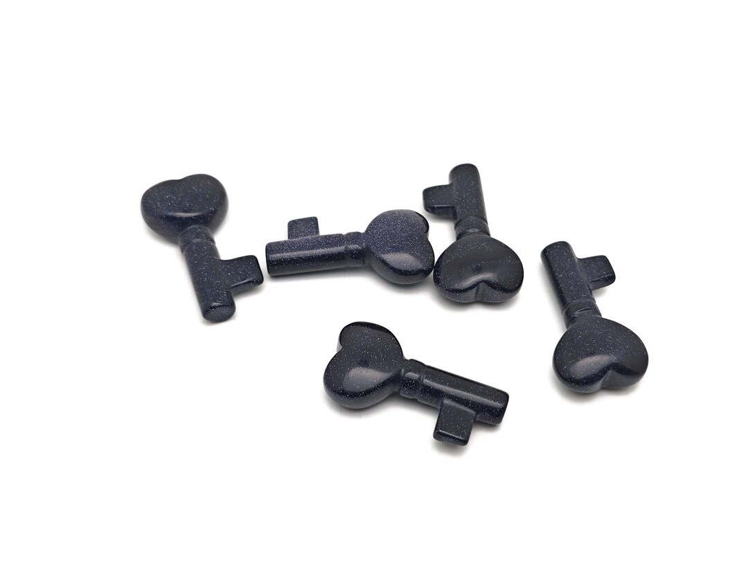 Blue Goldstone Gemstone Key Carving - Pocket Crystal Keys - Crystals ...