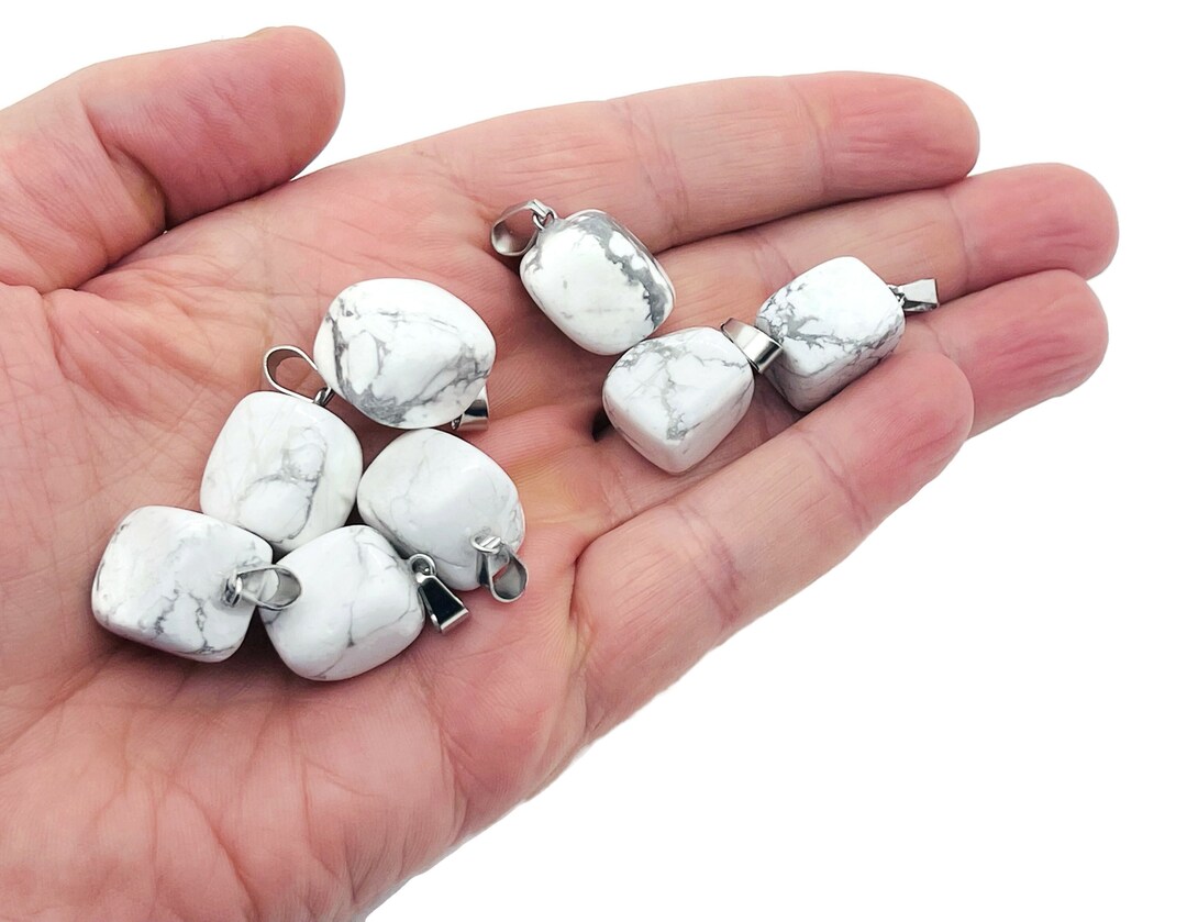 Howlite Tumbled Gemstone Pendant - Crystal Pendant - Love Stone Pendant ...