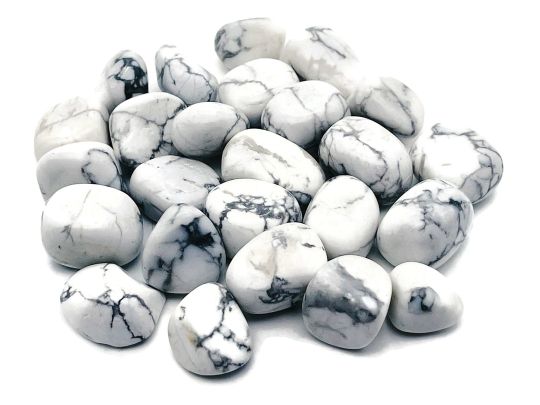 Howlite Tumbled Stone - Magnesite Gemstone - Loose Gemstone –white ...