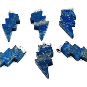 Lapis Lazuli Lightning Pendant - Lightning Crystal - Lightning Stone ...