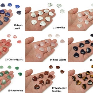 Heart Stone - Heart Flat Gemstones – Healing Stones – Heart Crystals ...