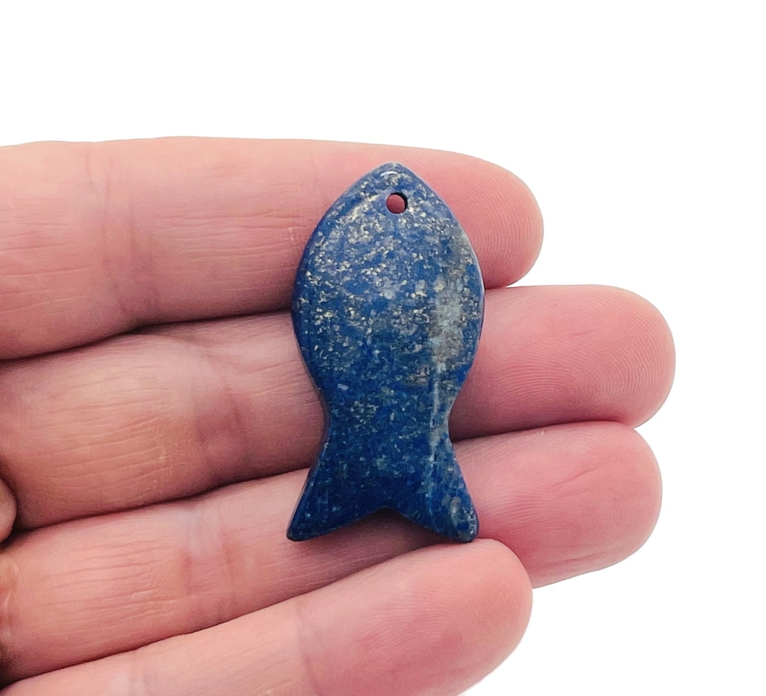 Lapis Lazuli Fish Carving Gemstone Pendants - Pisces Zodiac Hole ...