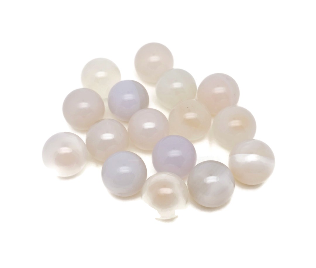 White Agate Sphere Stone - Healing Crystals Stones - Home Decor – 20mm ...