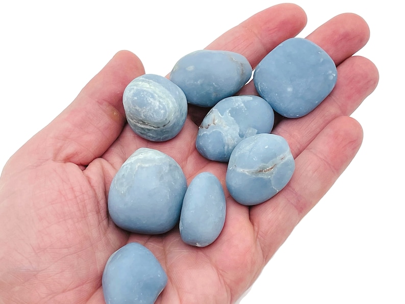 Angelite Tumbled Stone -angelite Crystal - Angelite Gemstone – TU1061 ...