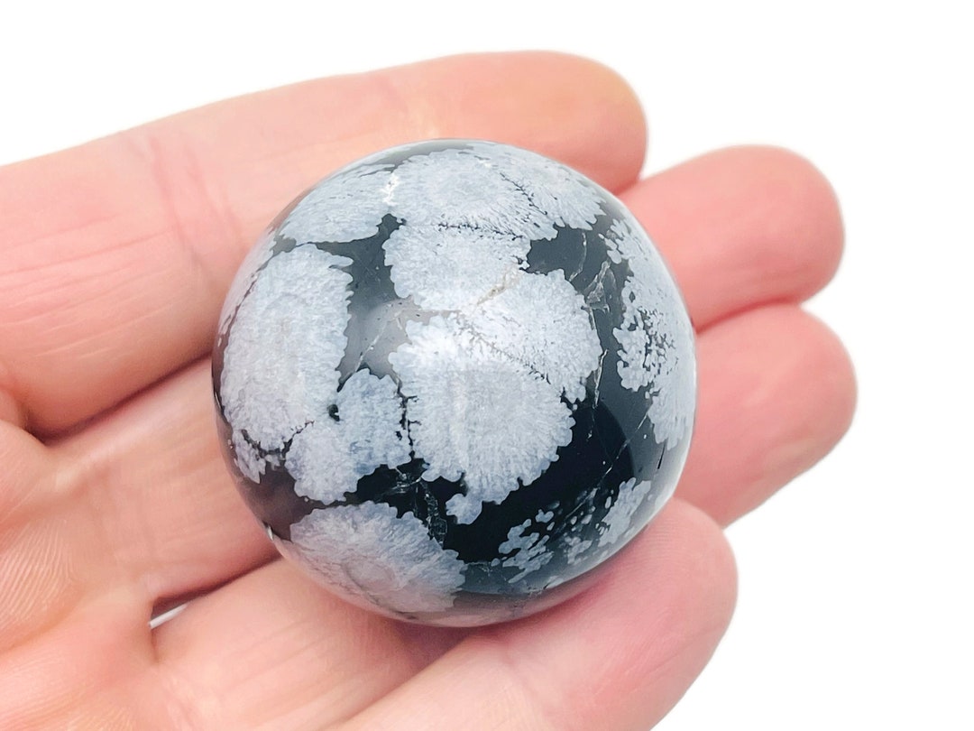 Snowflake Obsidian Sphere Stone A++ – Crystal Ball - Healing Crystal ...