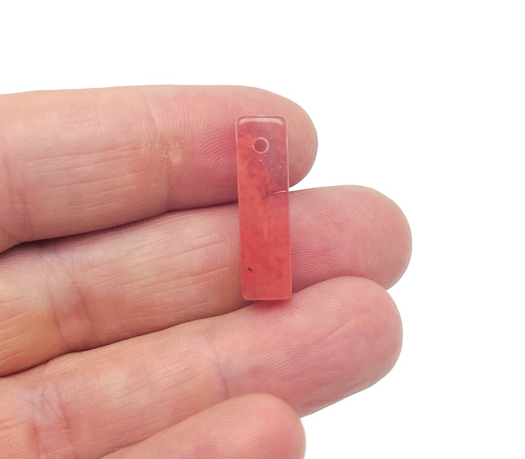 Cherry Quartz Crystal Hole Pendant - Drilled Crystal Pendant - Natural ...