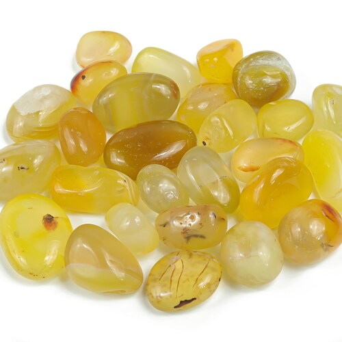 Yellow Agate Tumbled Stone Yellow Agate Crystal Polished - Etsy