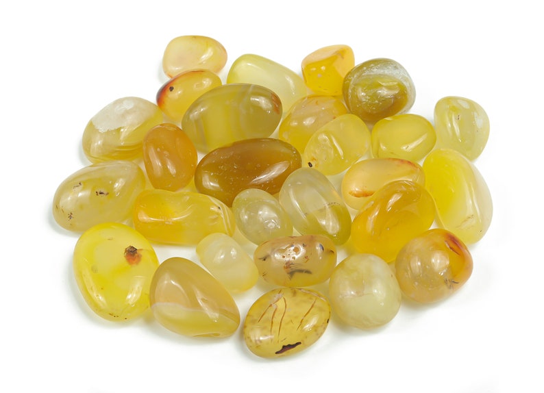 Yellow Agate Tumbled Stone Yellow Agate Crystal Polished - Etsy