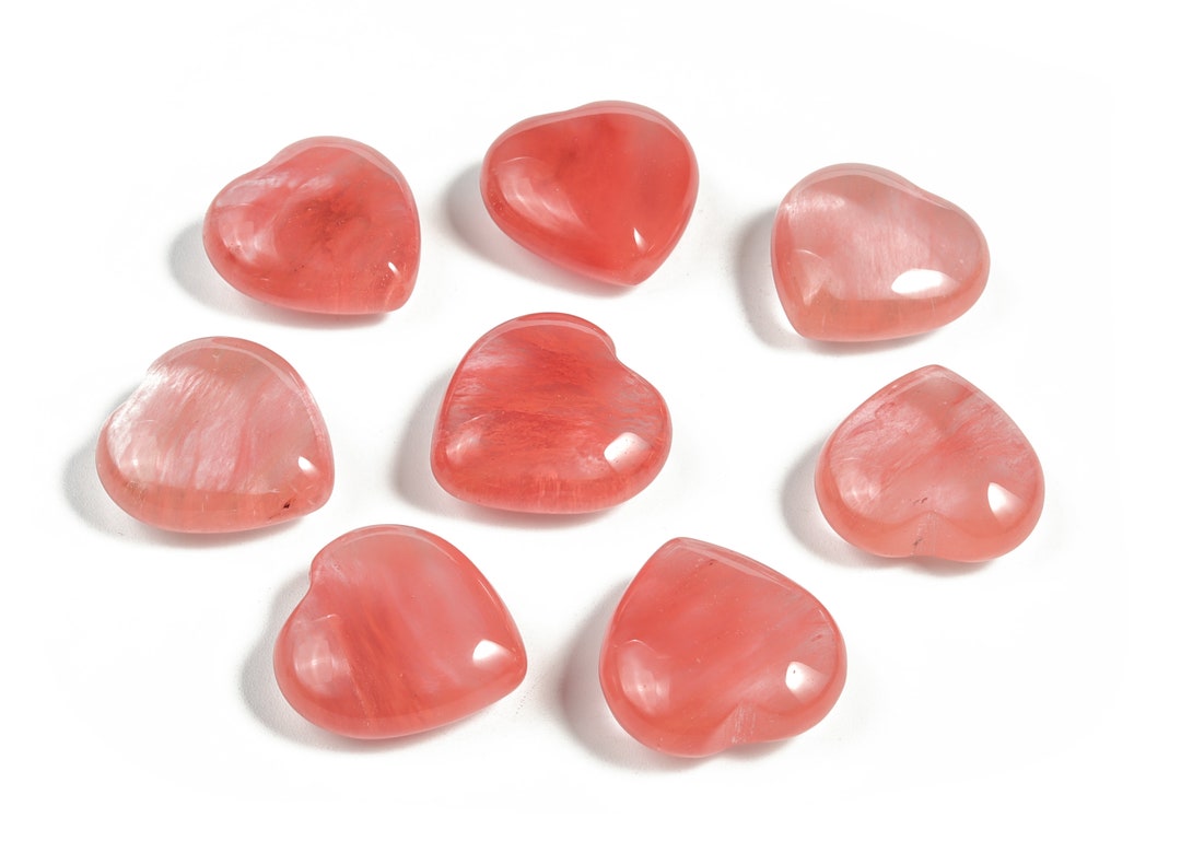 Cherry Quartz Heart Gemstone – Heart Cherry Quartz Stone - Cherry ...