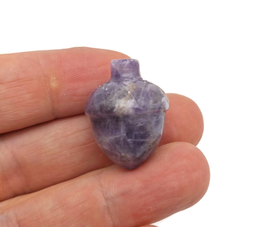 Amethyst Crystal Acorn Carved - Reiki Healing - Home Crystal Decoration ...