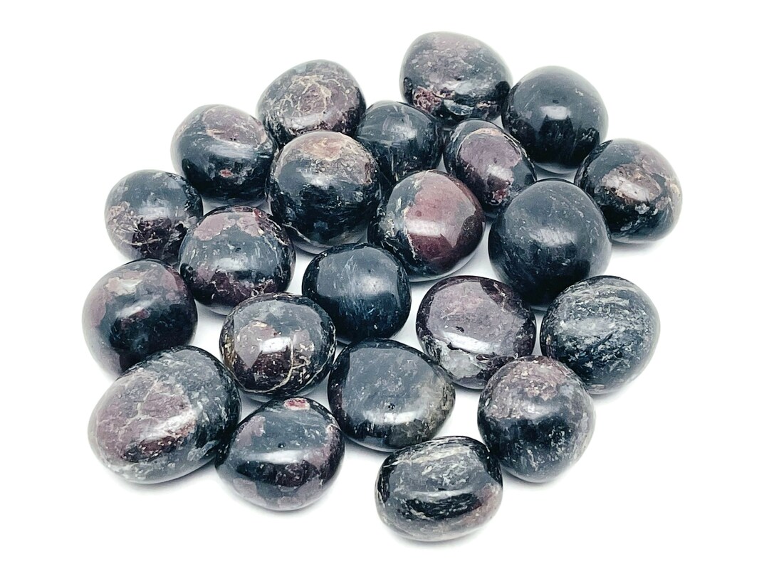 Garnet in Astrophyllite Tumbled Stone – Fireworks Garnet Crystal – Good ...